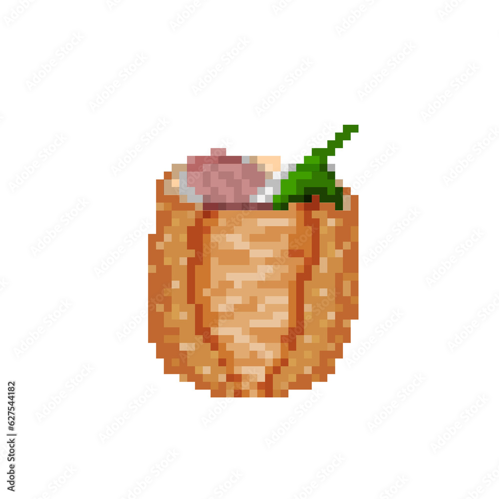 Torta sandwich mexican food bread bolillo concept pixel art icon Stock ...