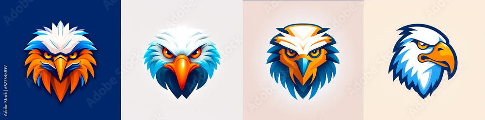 Eagle head logo design with blue eye Clean and minimalist aesthetic An ...