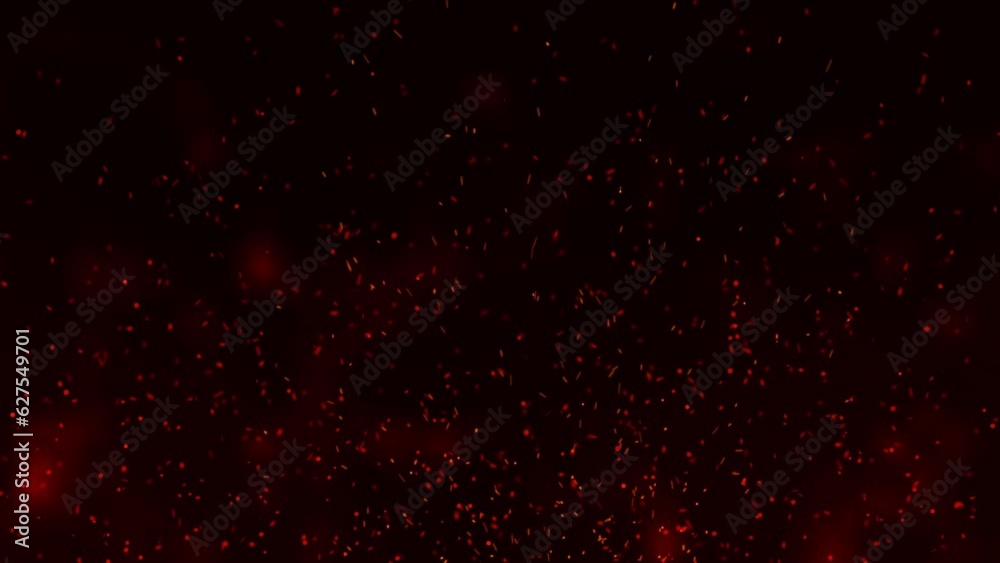 4K Fire particles Burning red hot sparks, Fire Glowing Particles on ...