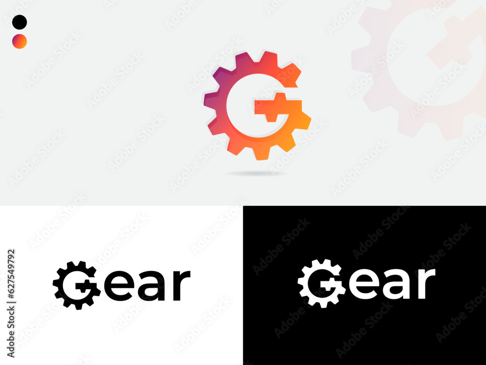 Gear logo design. GearText logo. Business. Lettering. G logo Gear G ...