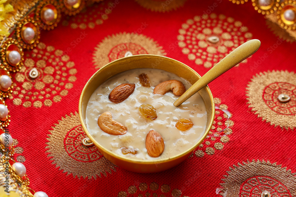 Rice Kheer Indian Sweet Payesh. Kerala Onam Payasam Palada Phirni ...