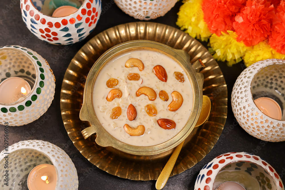 Rice Kheer Indian Sweet Payesh. Kerala Onam Payasam Palada Phirni ...