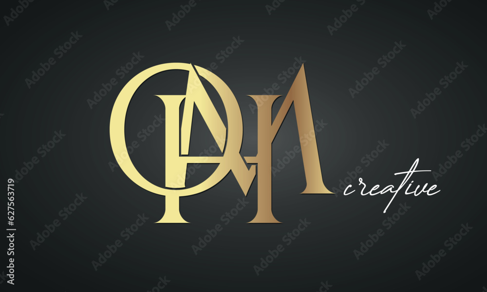luxury letters OHM golden logo icon premium monogram, creative royal ...