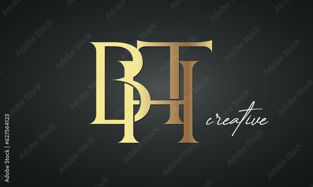 luxury letters BHT golden logo icon premium monogram, creative royal ...