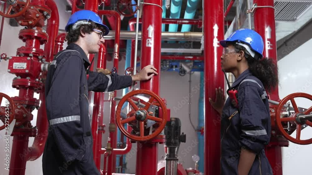 Engineers check control systems for the proper functioning of critical ...