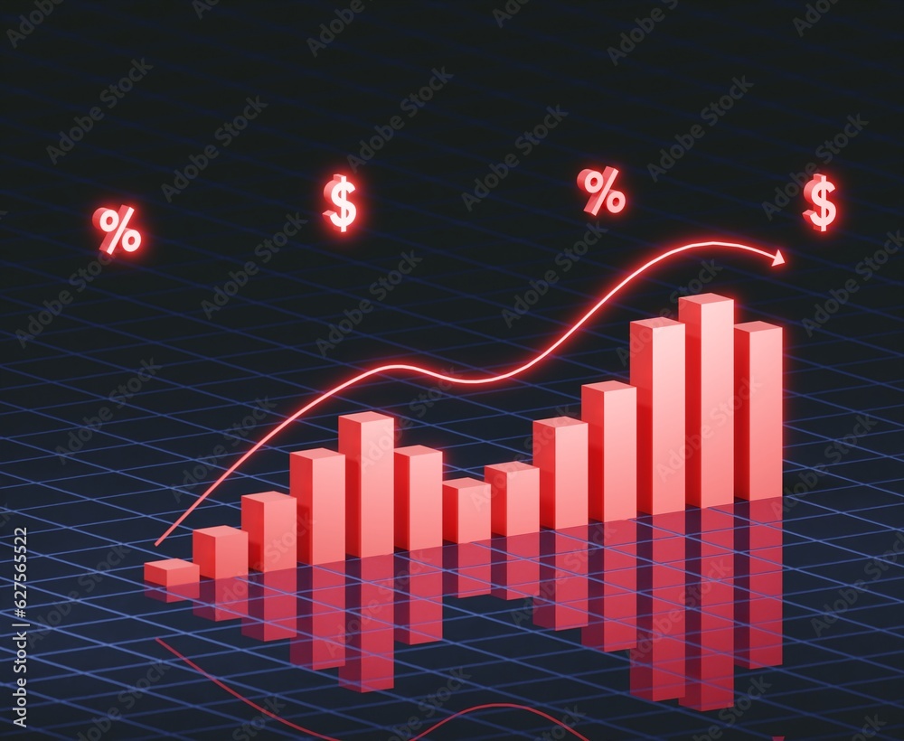 Financial pink graph stock money investment finance business on growth ...