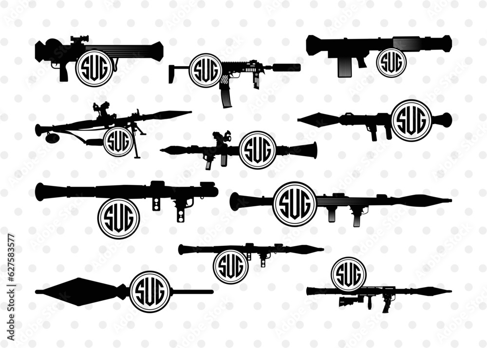 Rpg Circle Monogram, Rpg 7 Svg, Rocket Launcher Svg, Anti Tank Rocket ...