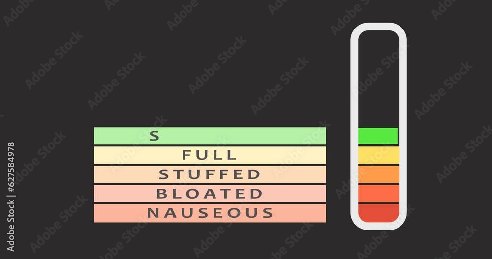 Hunger scale. Chart indicating eat stages to evaluate level of appetite ...