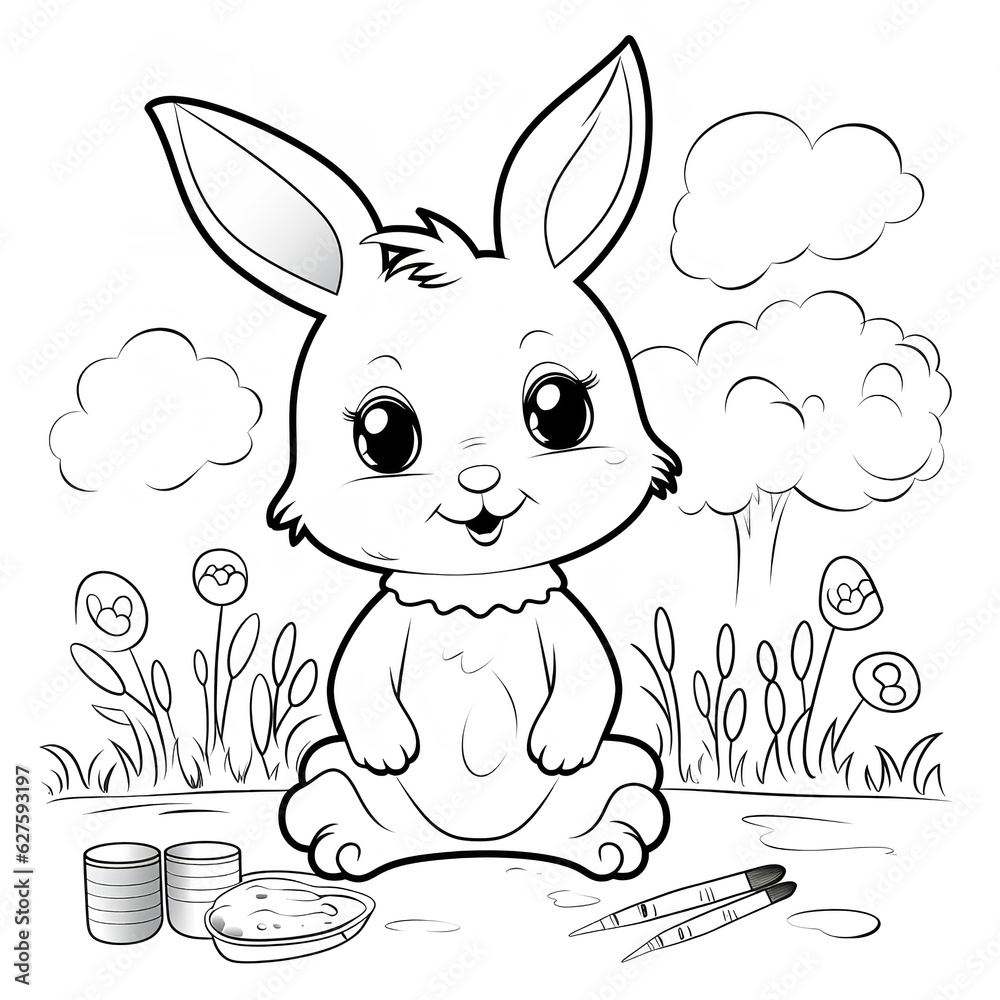 coloring page for kids, simple, white background Stock Illustration ...
