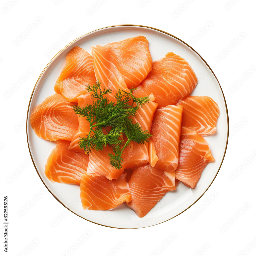 Plate of Lox Isolated on a Transparent Background Stock Photo | Adobe Stock