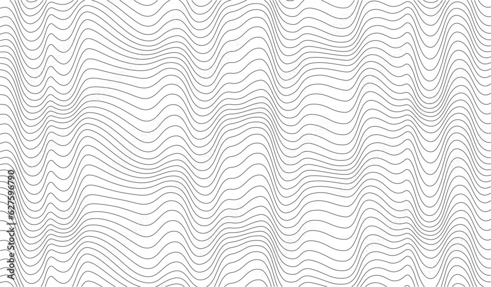 Abstract irregular wavy lines background. Vector Illustration of the ...