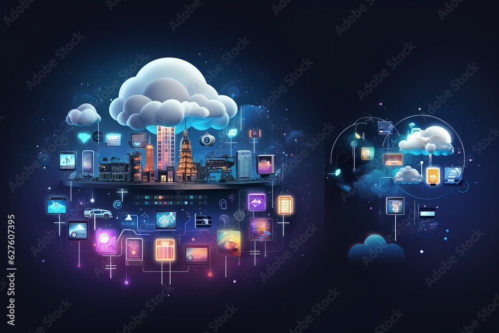 Cloudscape: A Dynamic Collection of Images Illustrating the World of Cloud Computing Stock ...