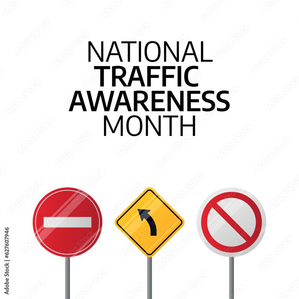 vector graphic of National Traffic Awareness Month good for National ...