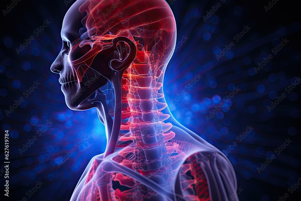 3D Illustration of male Feeling the Neck and Shoulder Pain, 3D ...