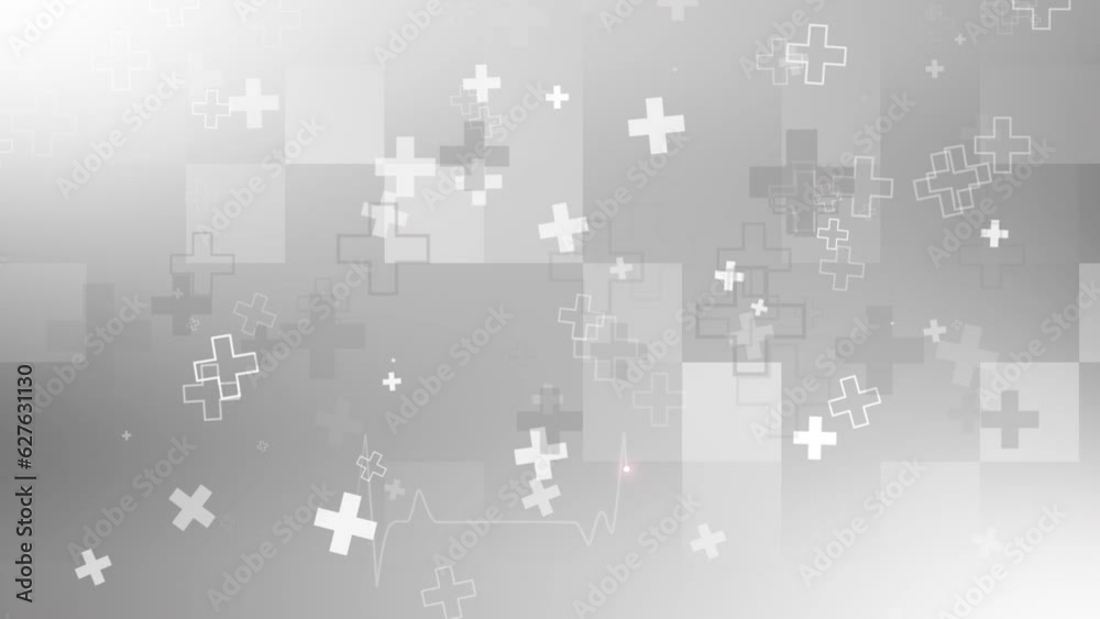 Gray medical abstract background with pixels and geometric shapes ...