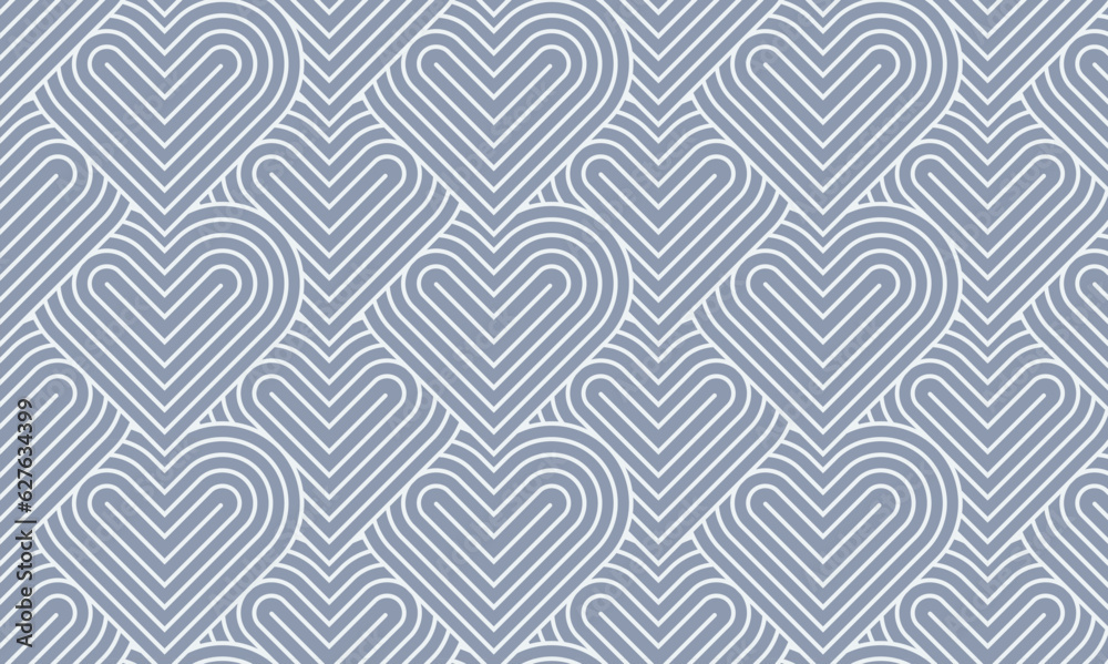 Modern and minimalist heart pattern background with red heart lines ...