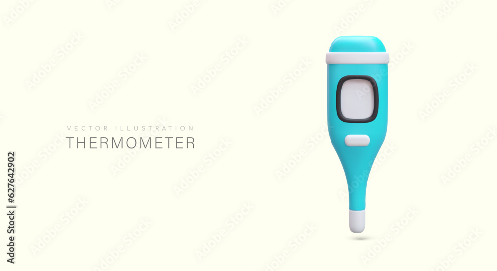Digital realistic thermometer. Electronic equipment for measuring body ...