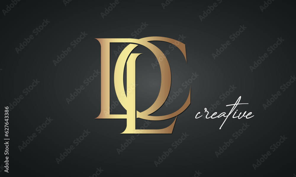 luxury letters DLC golden logo icon premium monogram, creative royal ...