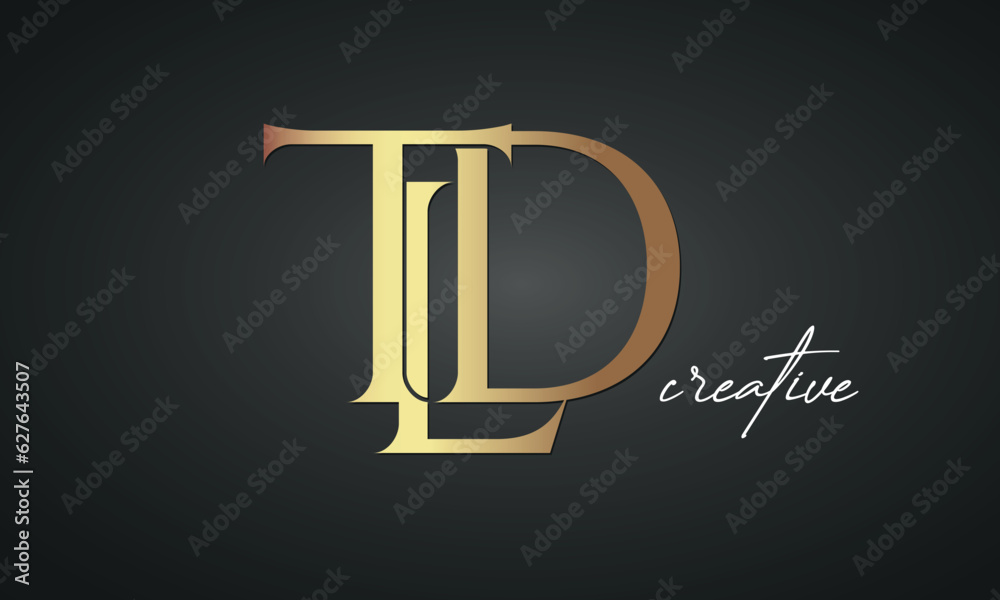 luxury letters TLD golden logo icon premium monogram, creative royal ...