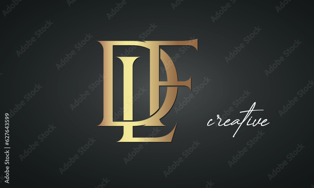 luxury letters DLF golden logo icon premium monogram, creative royal ...