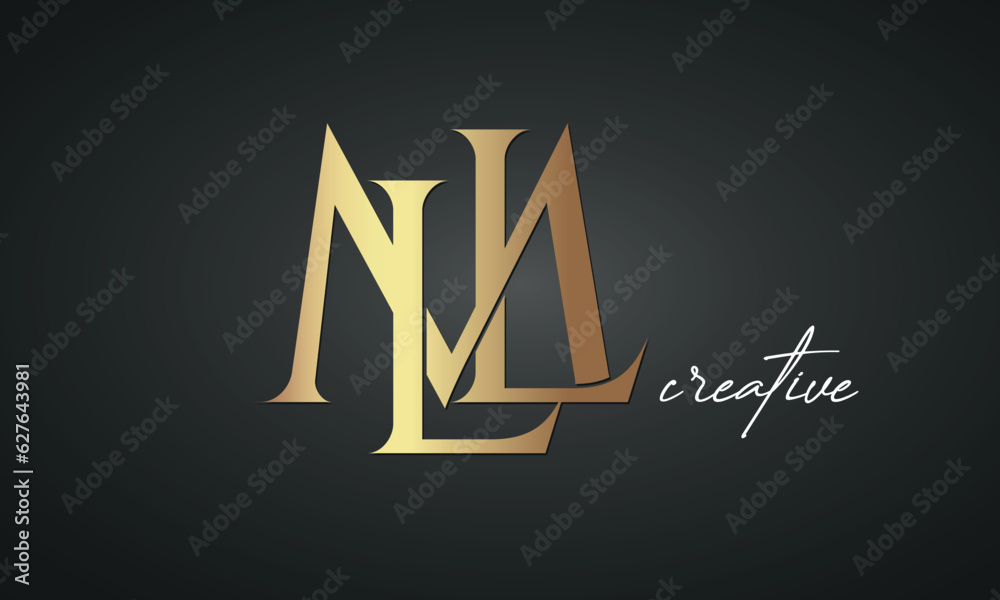 luxury letters MLL golden logo icon premium monogram, creative royal ...