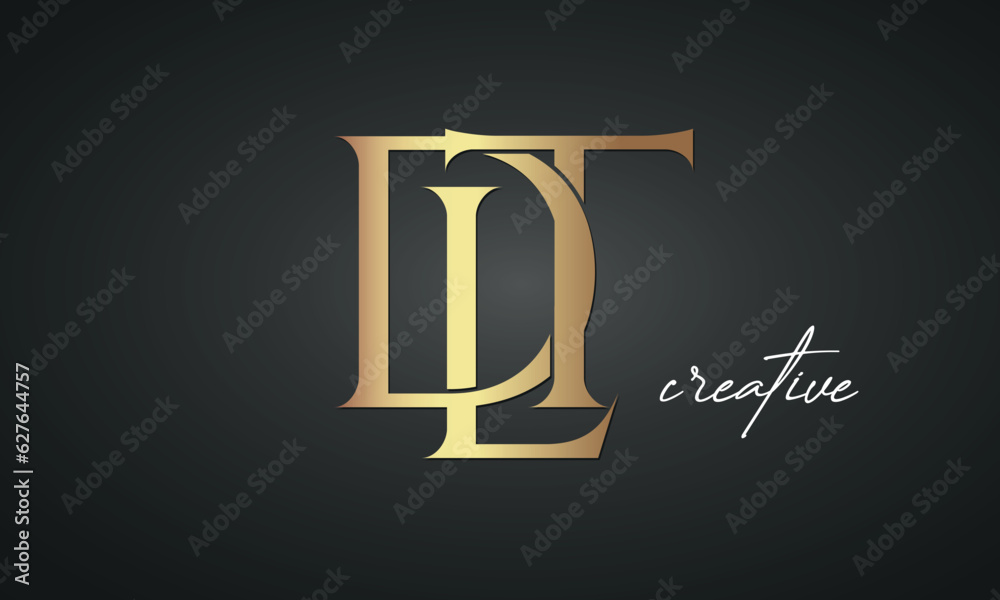 luxury letters DLT golden logo icon premium monogram, creative royal ...