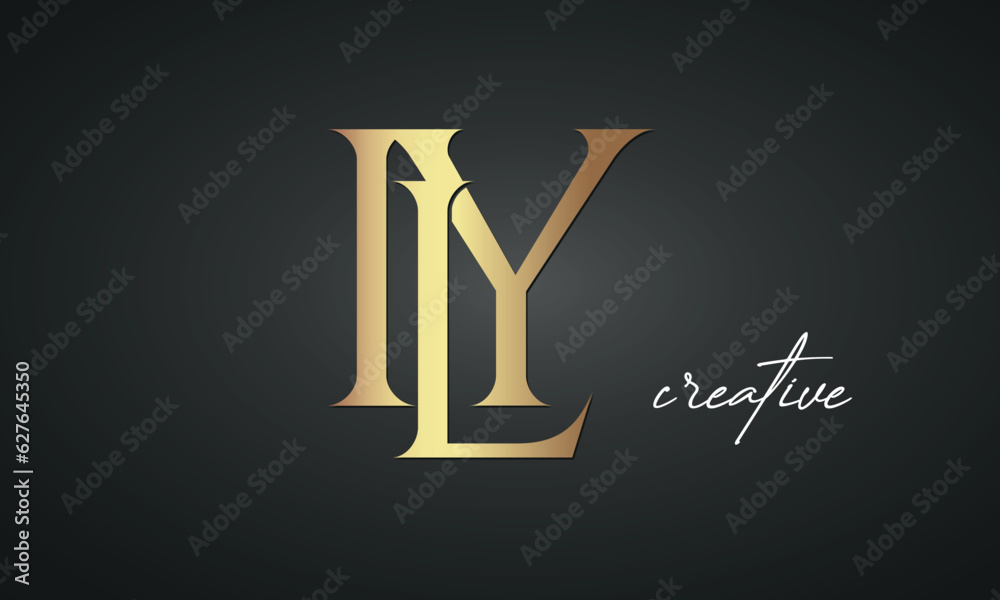 luxury letters ILY golden logo icon premium monogram, creative royal ...