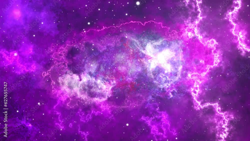 4K 3D Animation of flying through glowing nebulae and stars Space ...