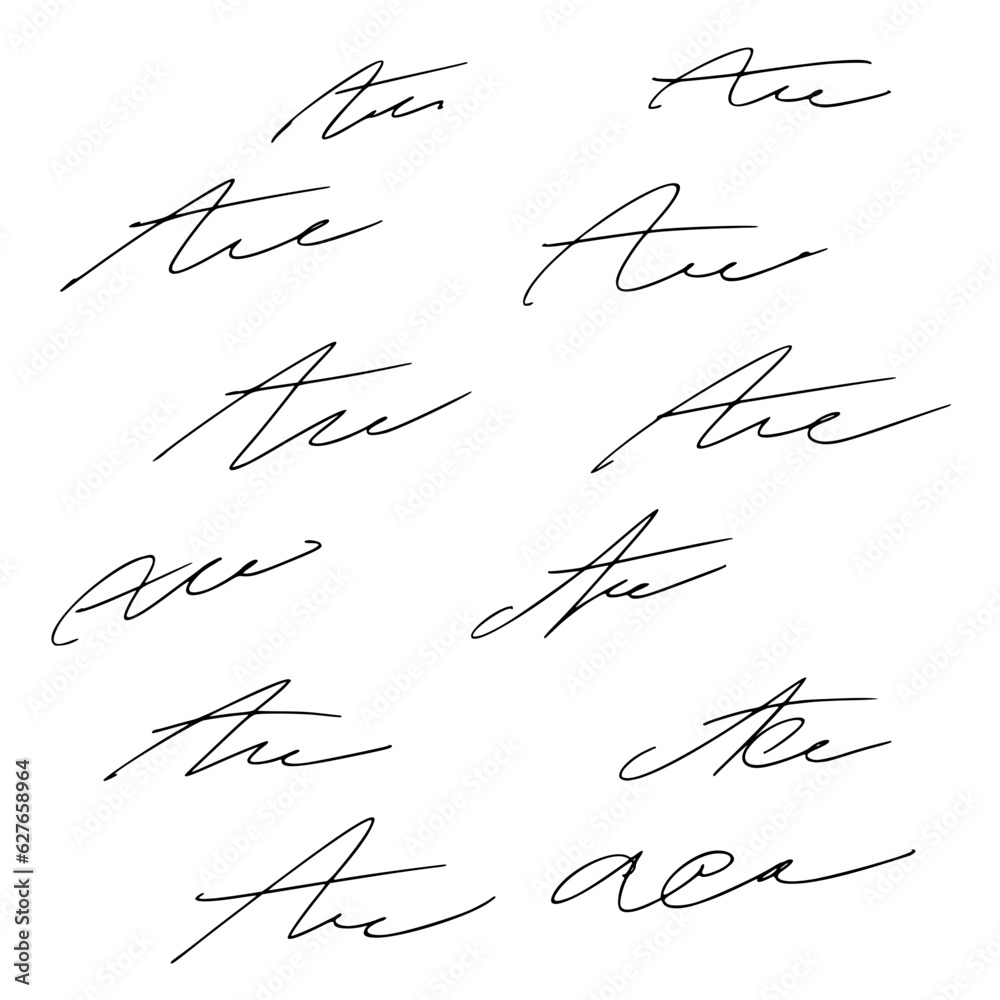 Signature Script for Documents. Transparent Background Stock Vector ...