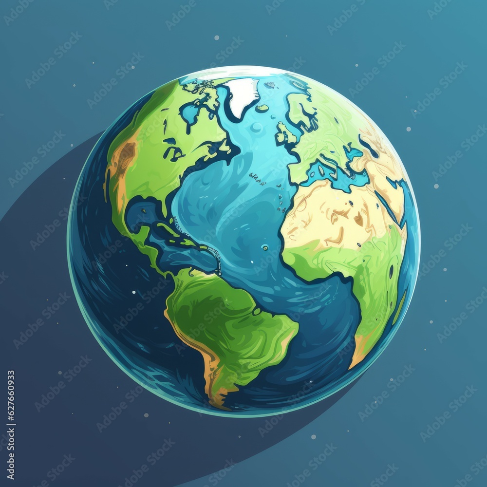 Miniature illustration of planet Earth. Vector illustration. Bright art ...