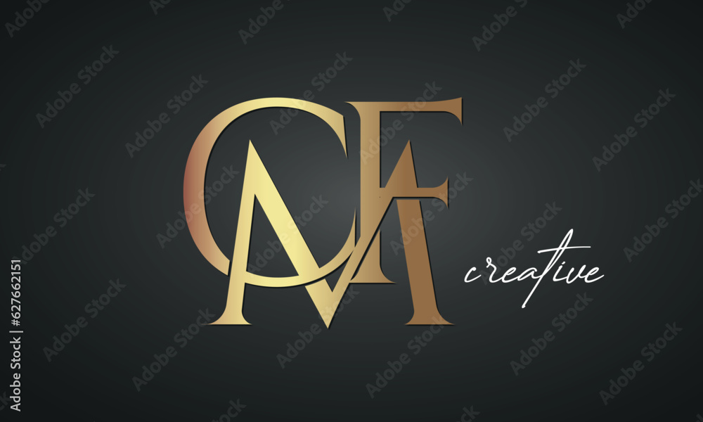 luxury letters CMF golden logo icon premium monogram, creative royal ...
