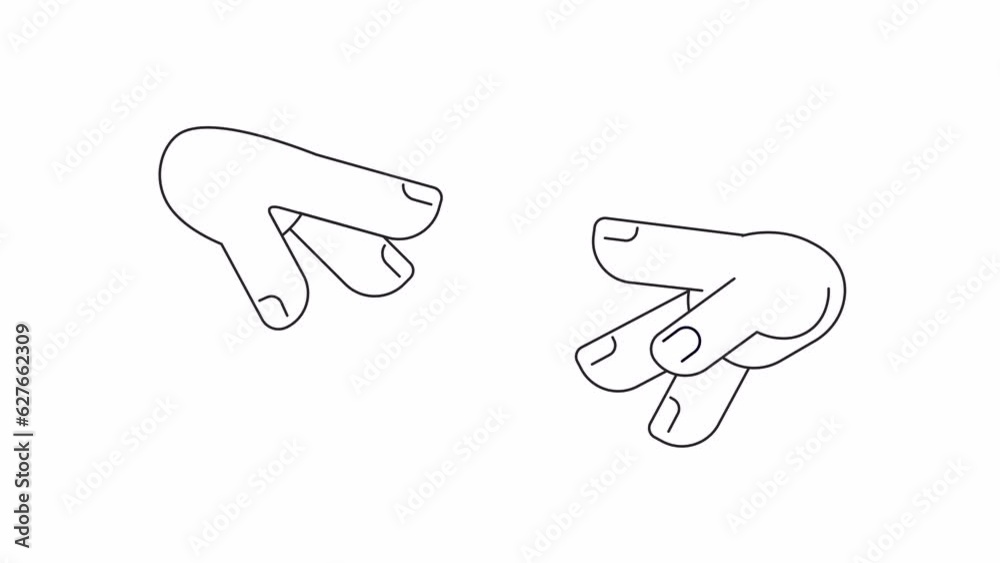 2 hands reaching out bw 2D animation. Adam creation 4K video motion ...