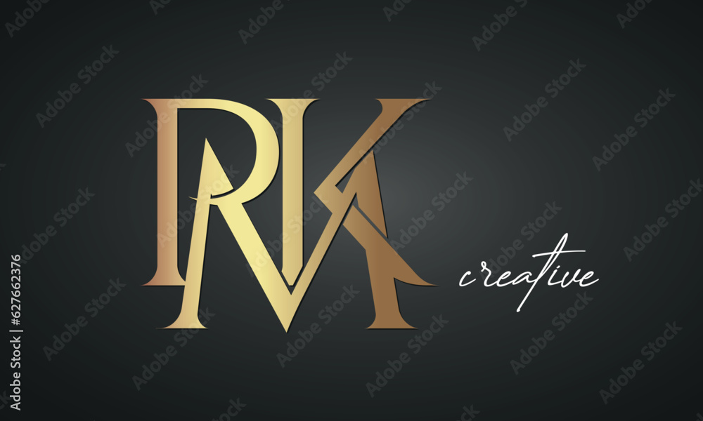 luxury letters PMK golden logo icon premium monogram, creative royal ...