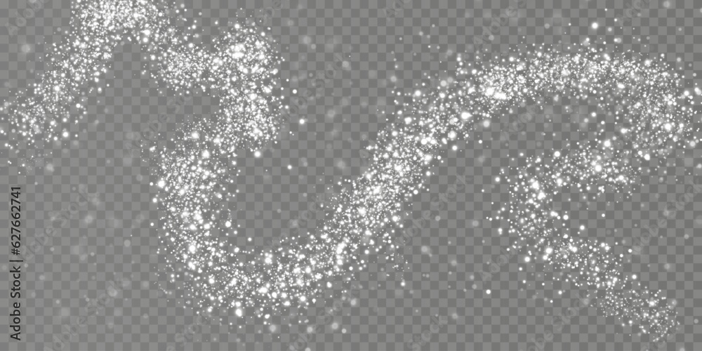 White scattering of small particles of sugar crystals, flying salt, top ...