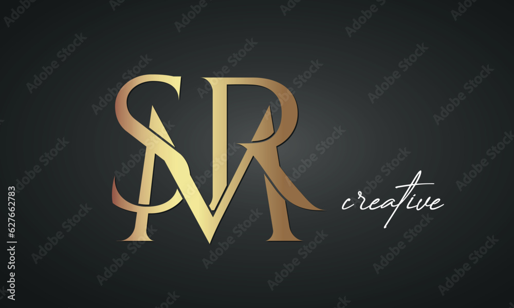 luxury letters SMR golden logo icon premium monogram, creative royal ...