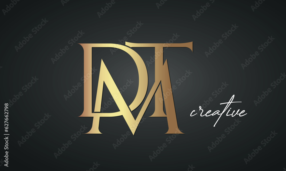 luxury letters DMT golden logo icon premium monogram, creative royal ...