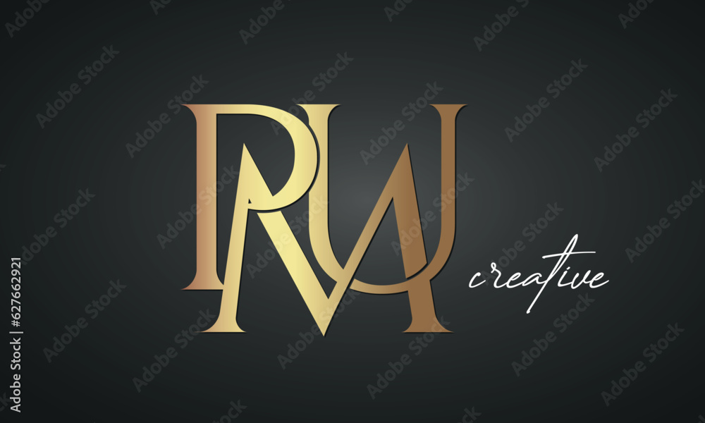 luxury letters PMU golden logo icon premium monogram, creative royal ...