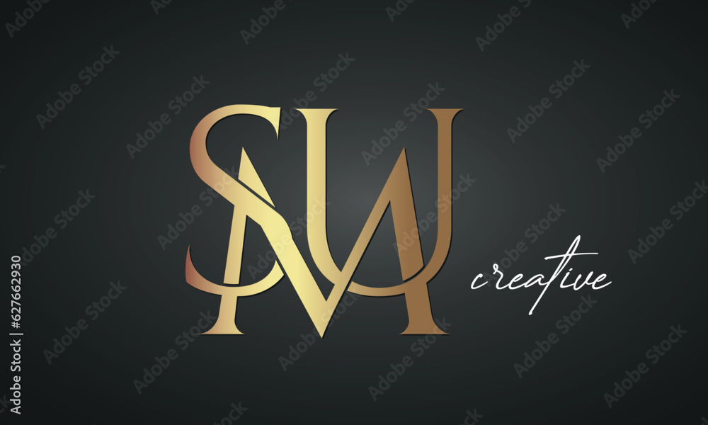 luxury letters SMU golden logo icon premium monogram, creative royal ...