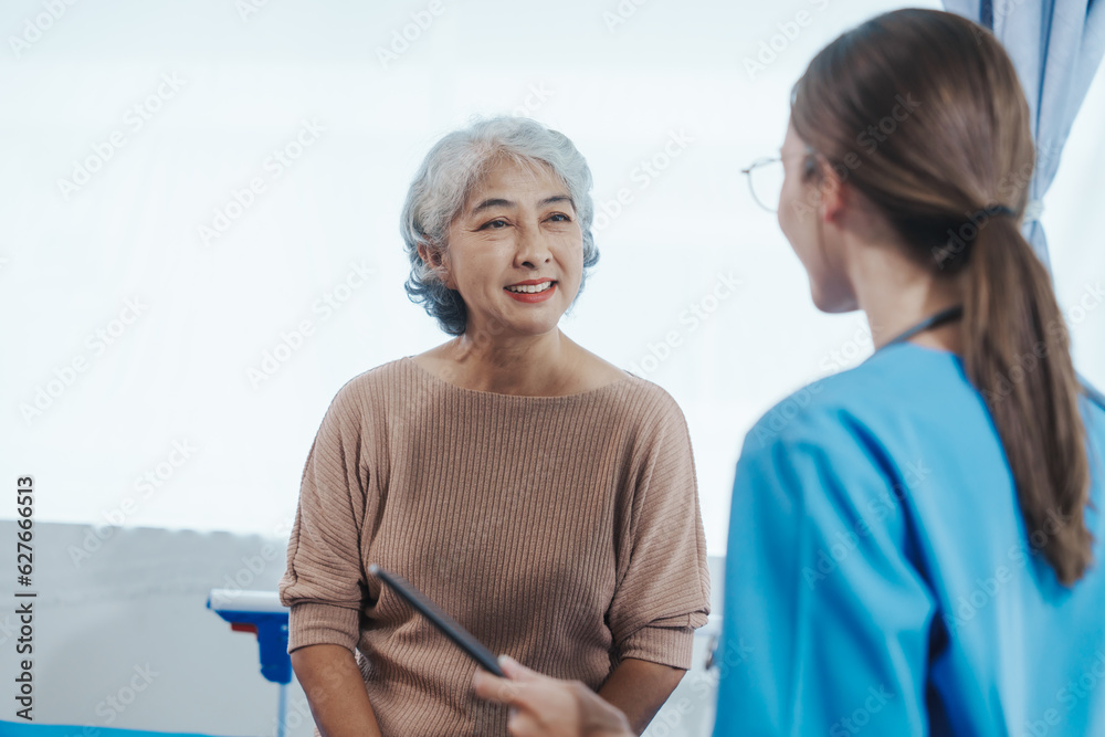 Female doctor examined patient health peace of mind. Basic procedure ...