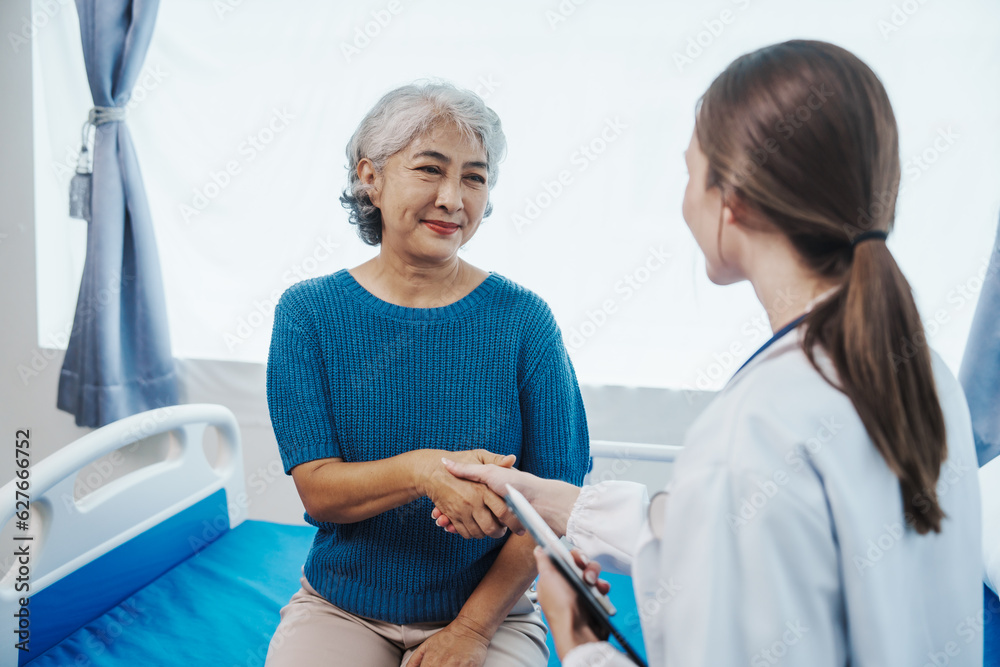 Female doctor examined patient health peace of mind. Basic procedure ...