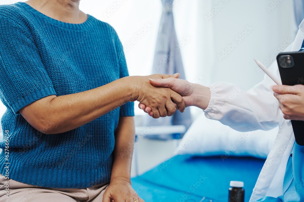 Female doctor examined patient health peace of mind. Basic procedure ...