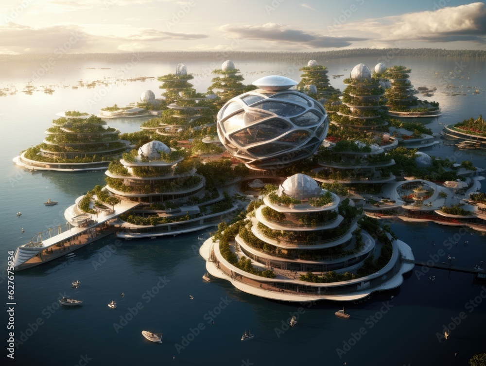 A sustainable floating city designed to adapt to rising sea levels and ...