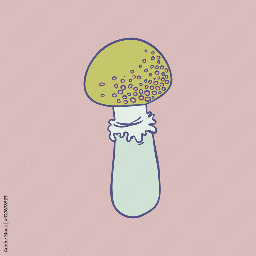 Magic mushroom. Psychedelic hallucination. Vector illustration in ...