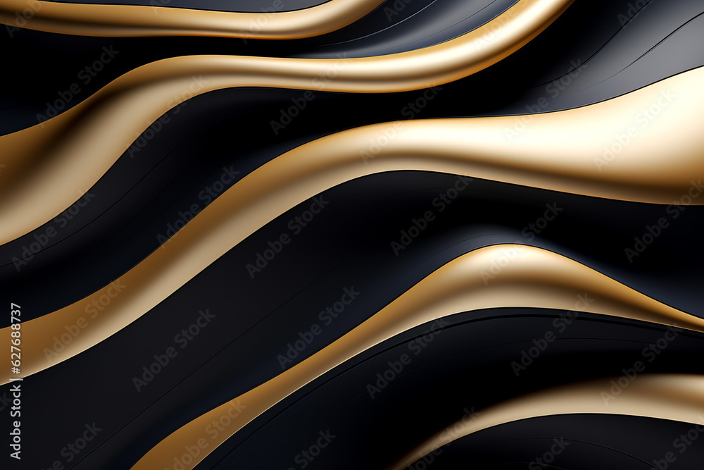 Incredible fantasy black and gold background. The texture of stucco, a ...