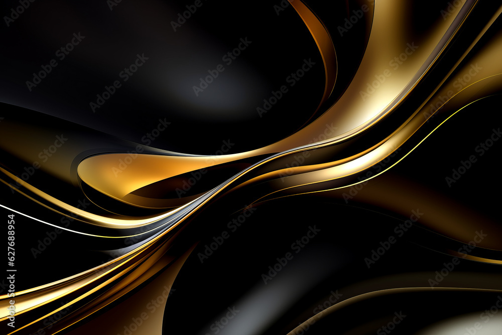 Incredible fantasy black and gold background. The texture of stucco, a ...