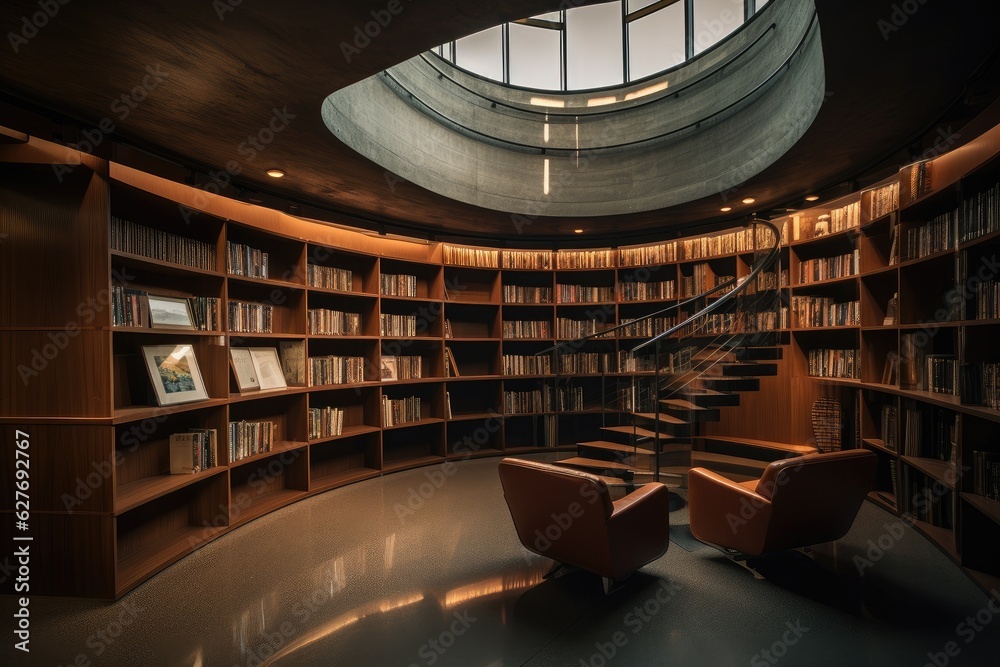 Historical library, a symbol of culture and knowledge, with unusual ...