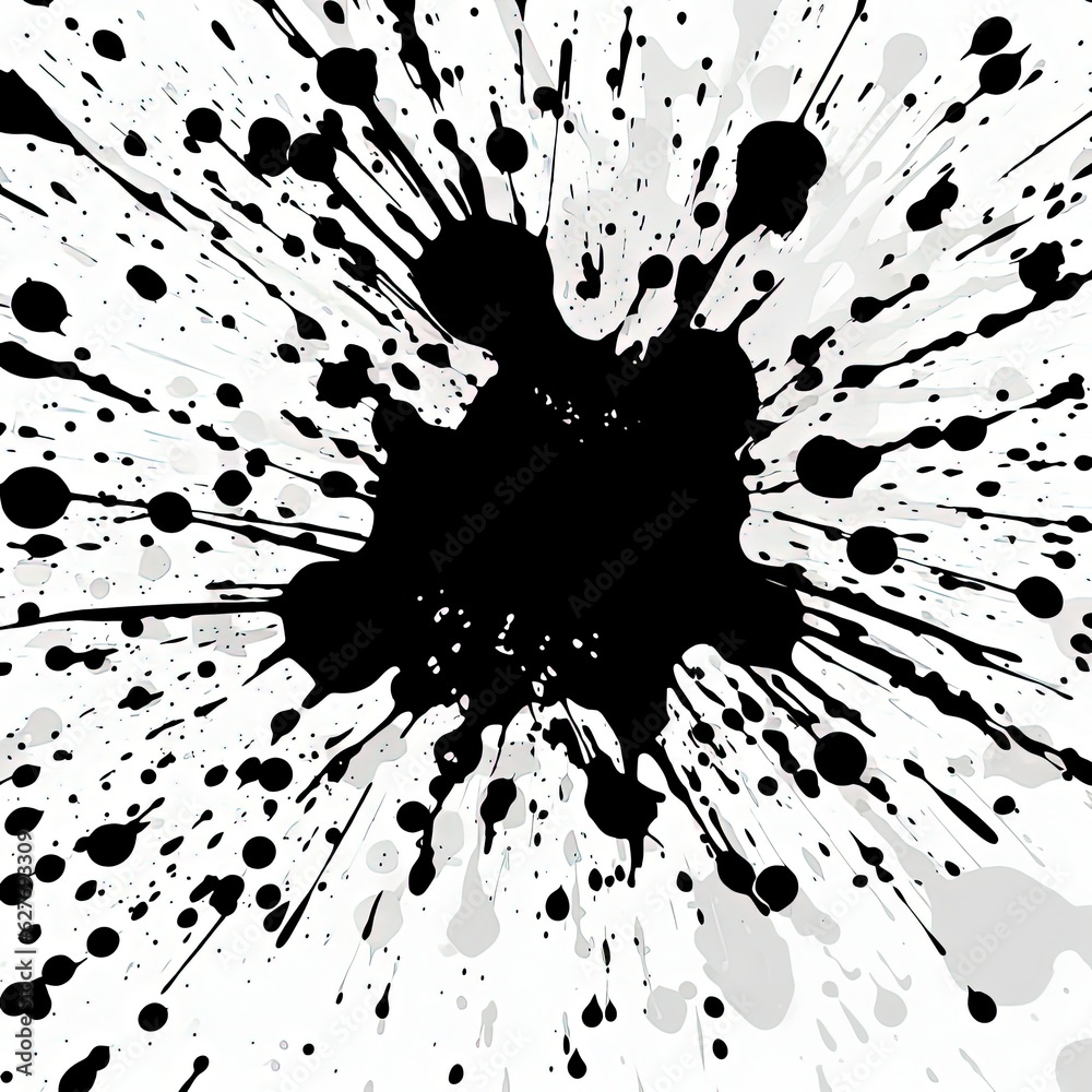 Black blood splatter. Black splash marks. on white background ...