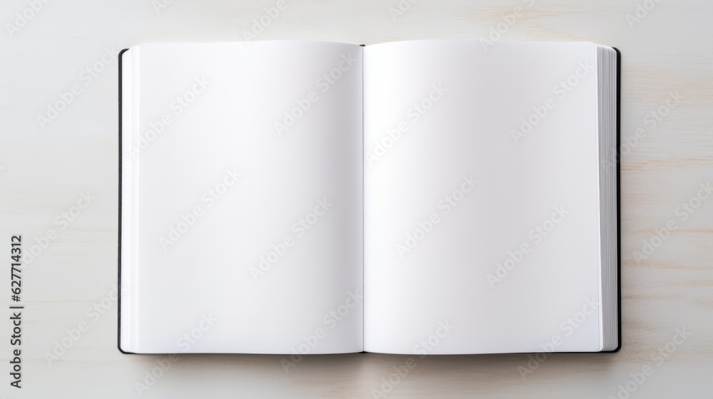 Open book, blank page, top down view, flat background Stock Photo ...