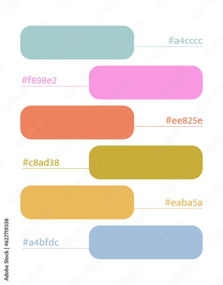 Pink, blue, yellow color palette, vibrant neon catalog, color matching ...