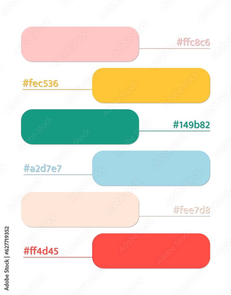 Pink, blue, green color palette, vibrant neon catalog, color matching ...